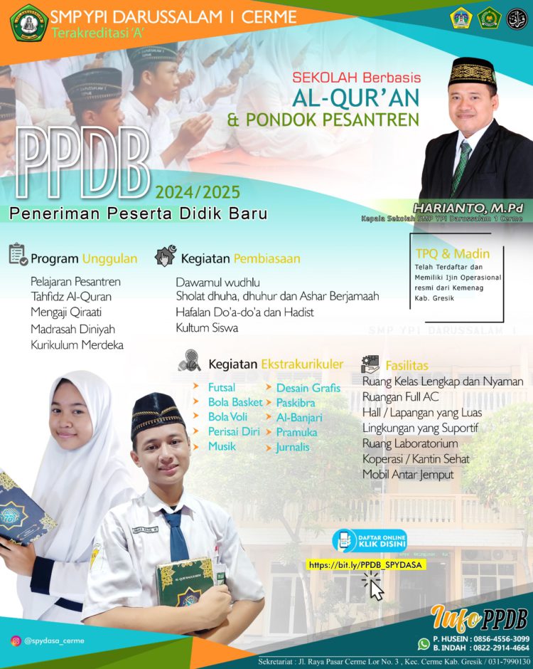 PPDB SMP YPI Darussalam 1 Cerme 2024/2025 Dibuka Lebih Awal, Beragam Program Menarik Tersedia ...